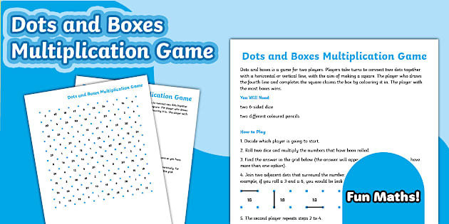 👉 KS2 Dots and Boxes Multiplication Game - Twinkl