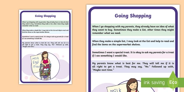 Going Shopping Social Situations (teacher made) - Twinkl