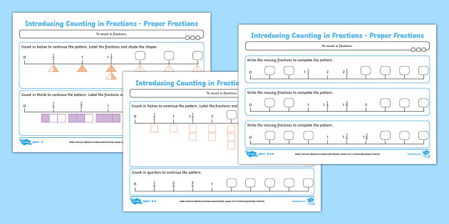 👉 Y2 Counting in Mixed Number Fractions Maths Activity Sheets