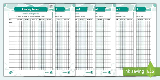 Teacher Planner: Record Keeping (Reading) (teacher made)