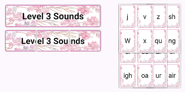Phonics Singapore Orchid Themed Sound Cards