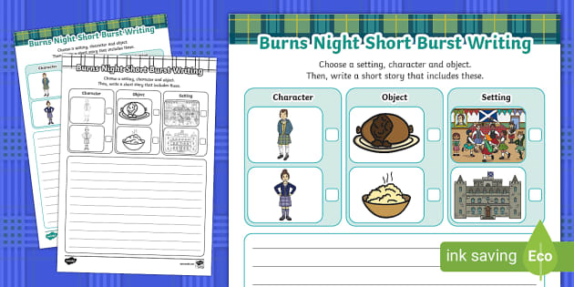 Burns Night Short Burst Writing (Teacher-Made) - Twinkl