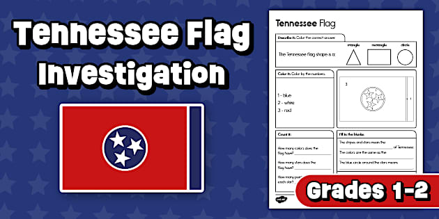 Tennessee Flag Investigation Worksheet for 1st-2nd Grade