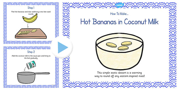 Hot Bananas in Coconut Milk Recipe PowerPoint (teacher made)