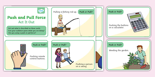 Push And Pull Science Role Play Cards Teacher Made