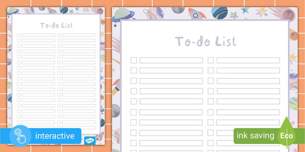 Space Themed To-Do List | Twinkl Busy Bees (profesor hizo)