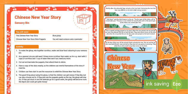 Chinese New Year Story Sensory Bin and Resource Pack
