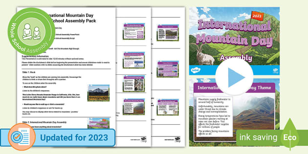 International Mountain Day Whole School Assembly Pack