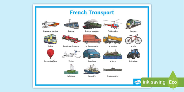 👉 French Transport Word Mat (teacher made) - Twinkl