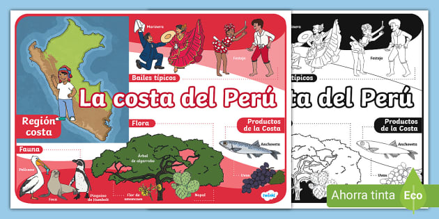 Lámina de la Costa (Perú) | Materiales Educativos Twinkl