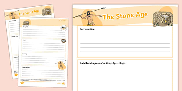 The Stone Age Non-Chronological Report Template - Twinkl