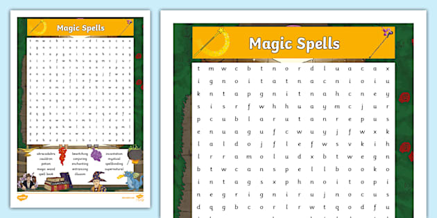Magic Spell Word Search (teacher made) - Twinkl
