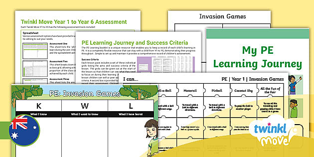 Move PE Year 1 Invasion Games Assessment Pack (teacher made)