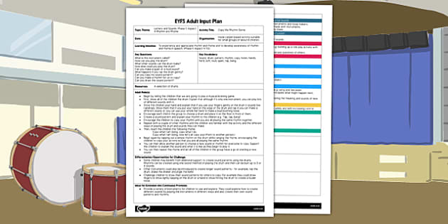 Kindergarten Copy Me Rhythm Game Adult Input Plan - Twinkl