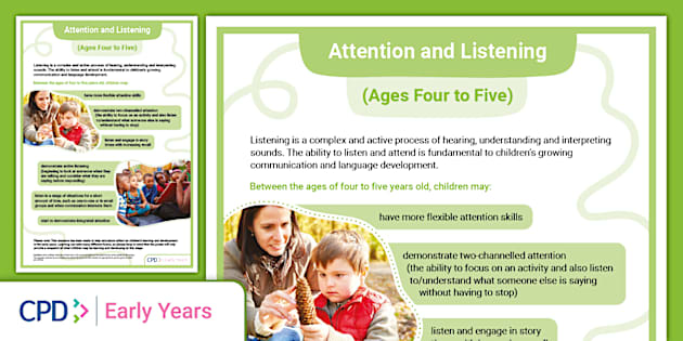 Attention and Listening (Ages 4-5) Early Years CPD | Twinkl