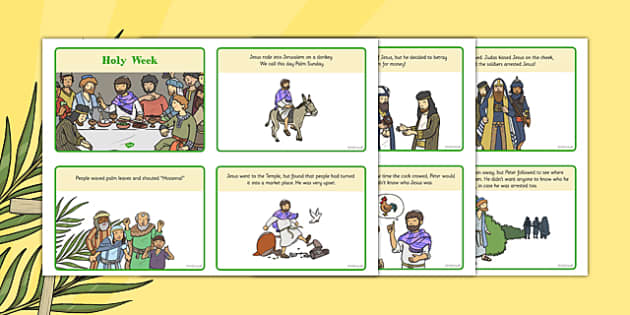 Holy Week Story Sequencing Cards (teacher made) - Twinkl