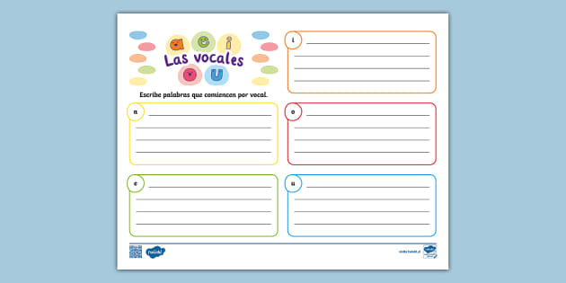 Mapa Mental: Palabras que Empiezan por Vocal - Twinkl