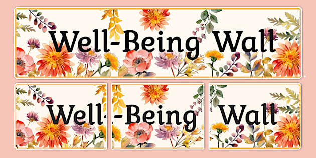 Wildflower Botanical Themed Wellbeing Wall Display Banner