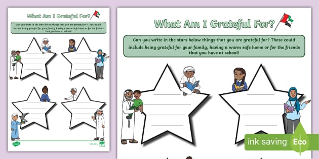 World Gratitude Day - What Am I Grateful For Writing Activity