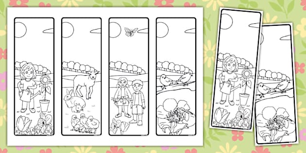 Marcapáginas: Primavera - Twinkl