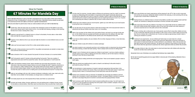 67 Minutes for Mandela Day Ideas for Parents | Parent Guide