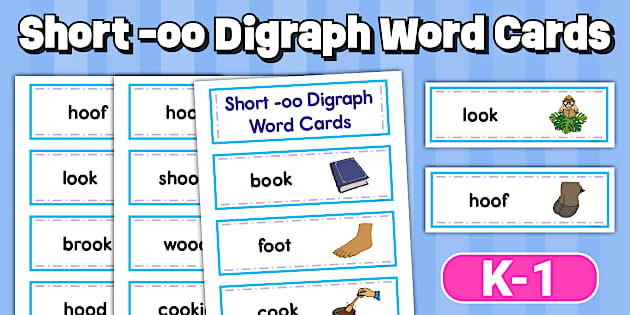 Short -oo Digraph Word Cards