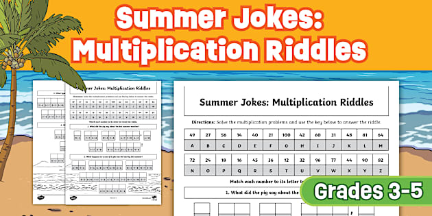 Summer Jokes: Multiplication Riddles for 3rd-5th Grade