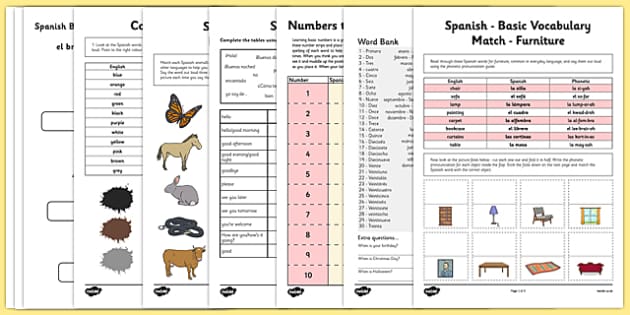 Basic Spanish Exercises Learning Spanish Worksheets