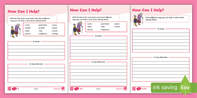 Helping Others Worksheets For Students (teacher made)