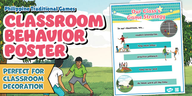 Philippine Traditional Games Classroom Behavior Poster