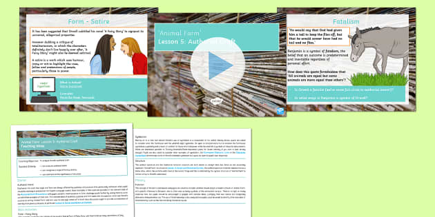 GCSE Animal Farm Lesson 5: Authorial Craft (teacher made)