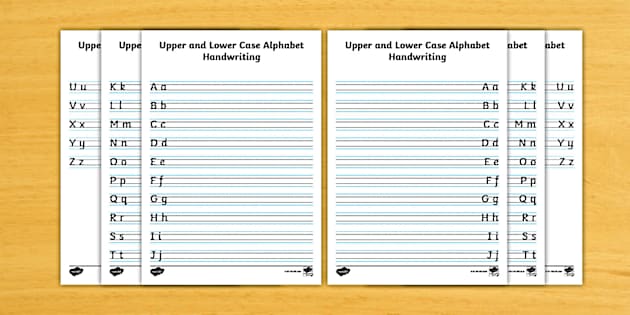 Upper and Lower Case Alphabet Handwriting Practice Worksheet