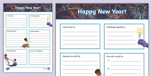 Happy New Year- Growth Mindset Writing Activity KS2 - Twinkl