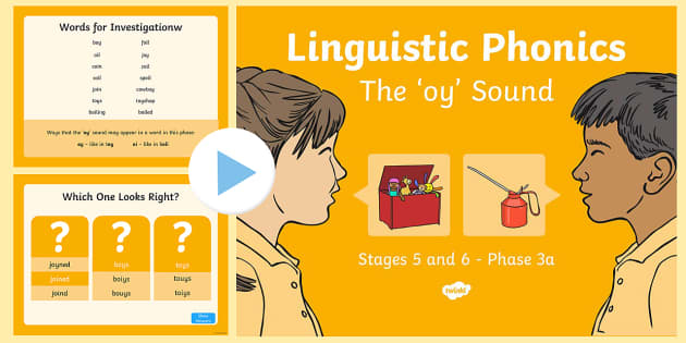 Northern Ireland Linguistic Phonics Stage 5 and 6 Phase 3a, 'oy' Sound