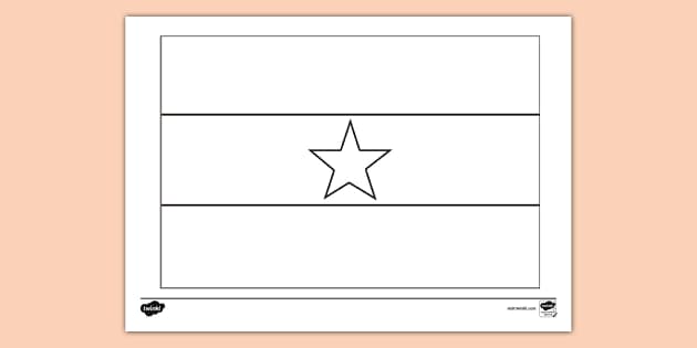 Ghana Flag Coloring Sheet (Teacher-Made) - Twinkl