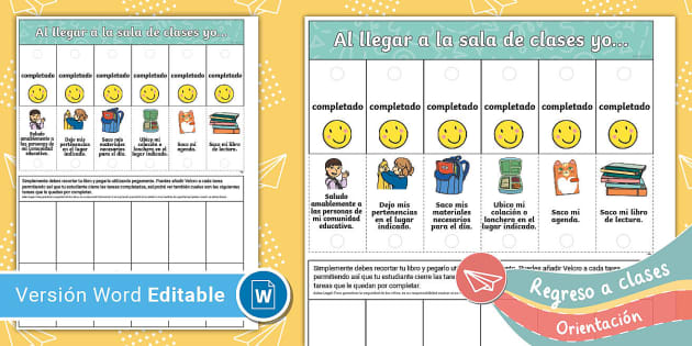 Libro | Solapas |Rutina | llegada | Sala de Clases - Twinkl