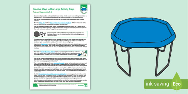 Ages 3-5 Large Activity Trays: Find and Represent 6, 7, 8
