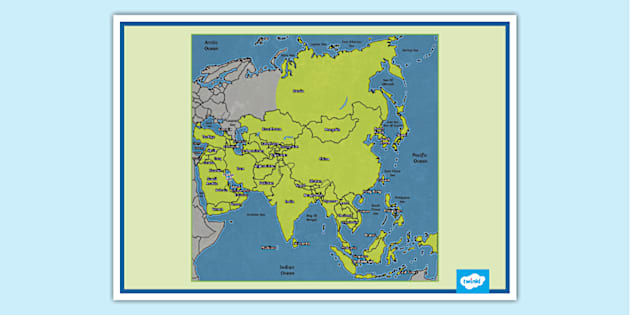 Geography of Asia Map - Primary Resources (teacher made)