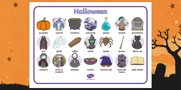 Halloween Word Mat - festival, key words, visual aid, writing aid