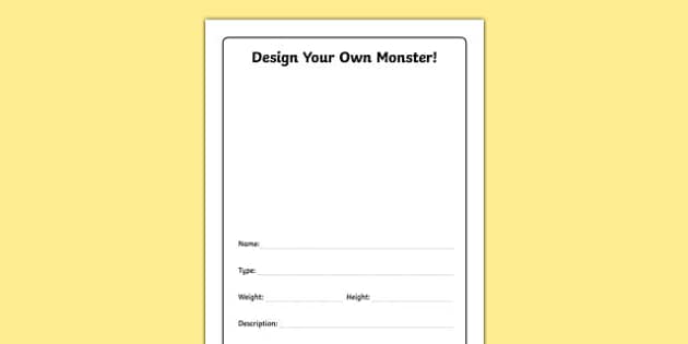 Design Your Own Monster Worksheet Worksheet Worksheet