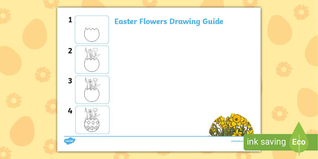 FREE! - Easter Flowers Drawing Guide (teacher made)