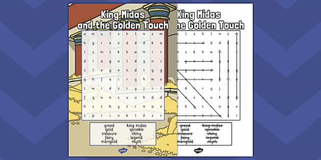 King Midas Differentiated Wordsearch (teacher made)