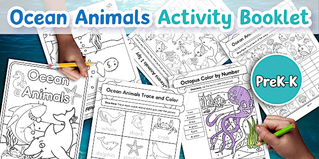 Ocean Animals Activity Booklet for PreK-K (teacher made)