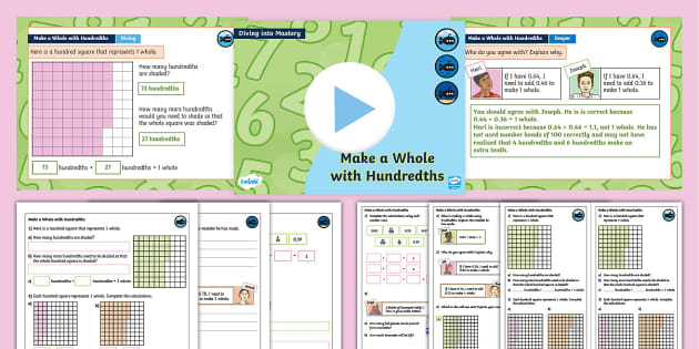 👉 White Rose Maths Compatible Y4 Make a Whole with Hundredths