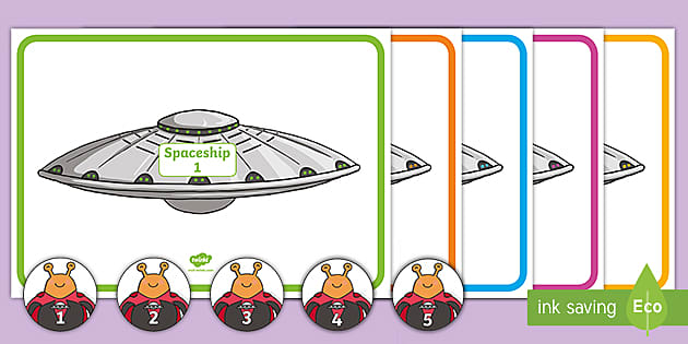 👉 Space Aliens and Spaceships Number Recognition to 5 Activity