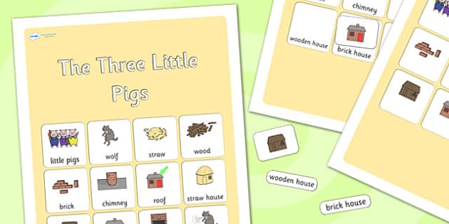 The Three Little Pigs Vocabulary Poster