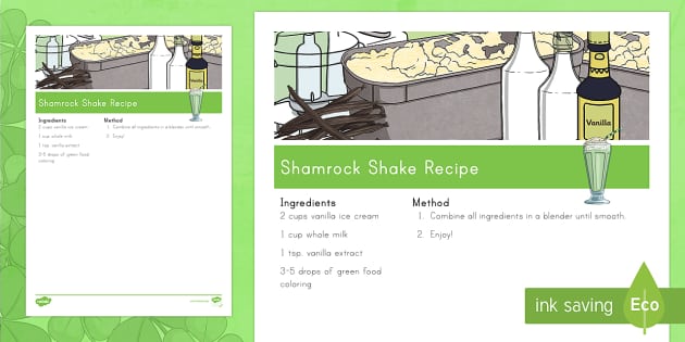 St. Patrick's Day Shamrock Shake Recipe - St. Patrick's Day, green