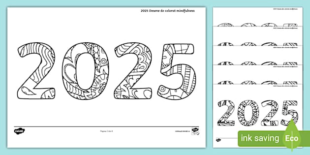 2025 Desene de colorat mindfulness (Teacher-Made) - Twinkl
