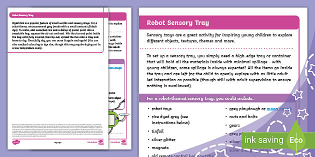 Robot Sensory Tray (teacher made) - Twinkl