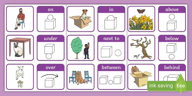 Preposition Picture Cards (Hecho por educadores) - Twinkl